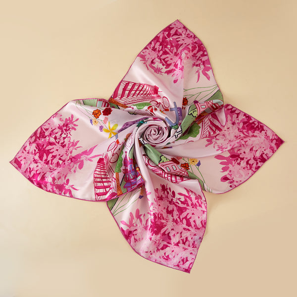 Montreal Pure Silk Large Square Scarf - Ft Original Artwork