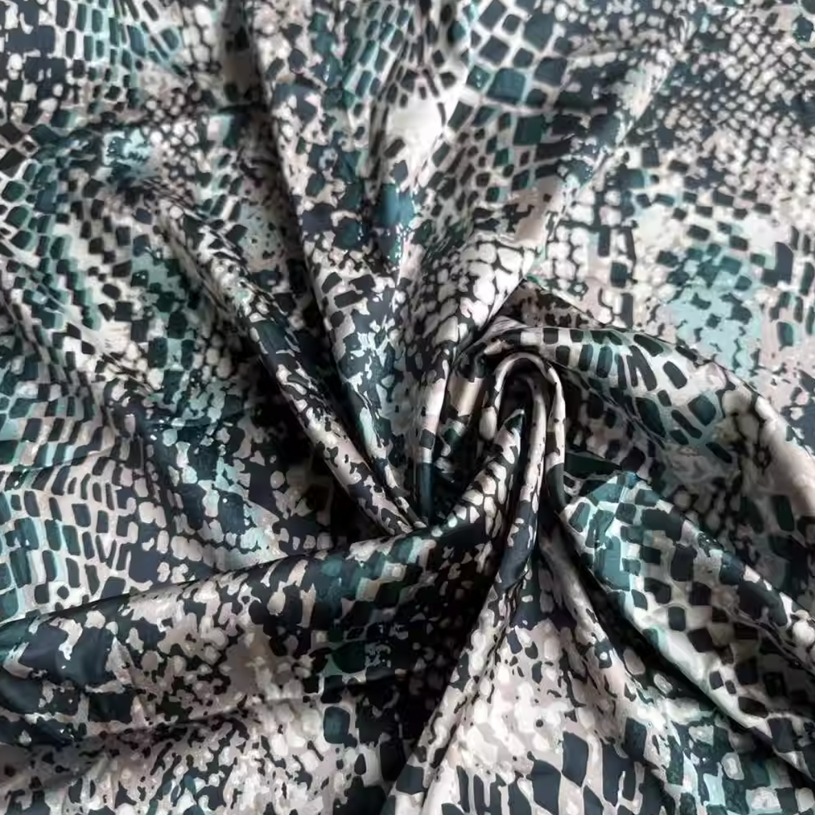 #7 Blue Python | Fabric for Customization – Soft Strokes Silk