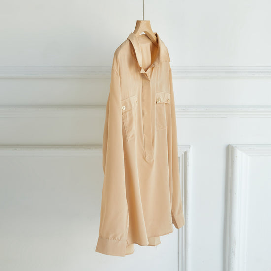 Custom Pure Silk Long Sleeve Relaxed Fit Blouse | Elva | 16 Momme – Soft Strokes Silk